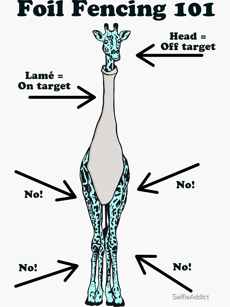 "Foil Fencing Giraffe with Instructions" Sticker by SelfieAddict ...