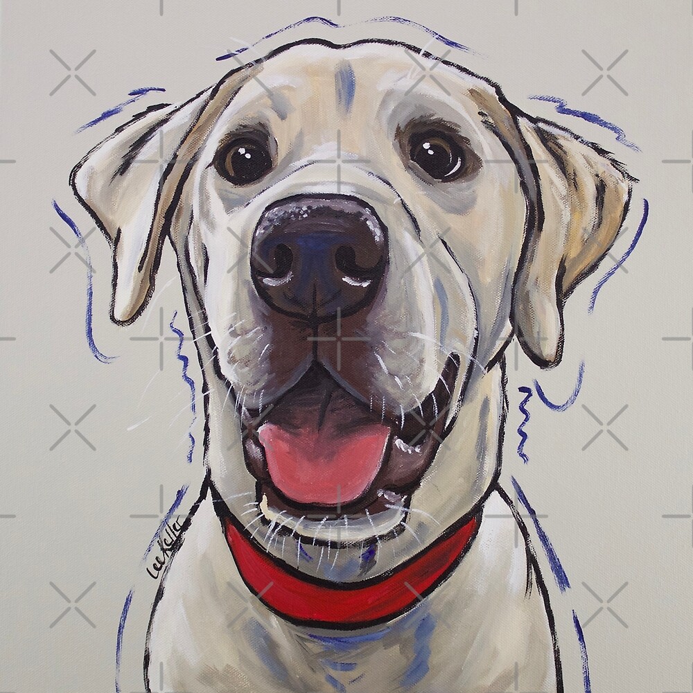 "Yellow Lab Art, Cute Yellow Labrador Retriever Art" by leekellerart ...