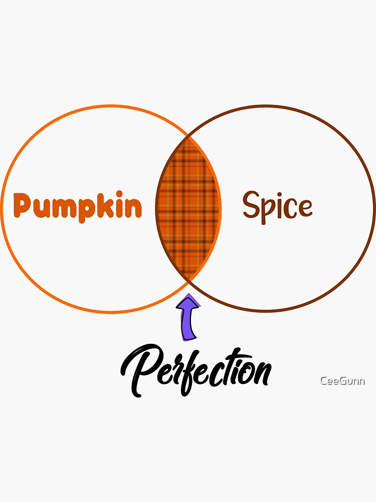 "Pumpkin Spice Venn Diagram" Sticker for Sale by CeeGunn | Redbubble