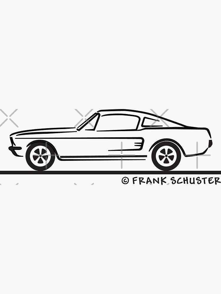"1967 Ford Mustang Fastback" Sticker by azoid | Redbubble
