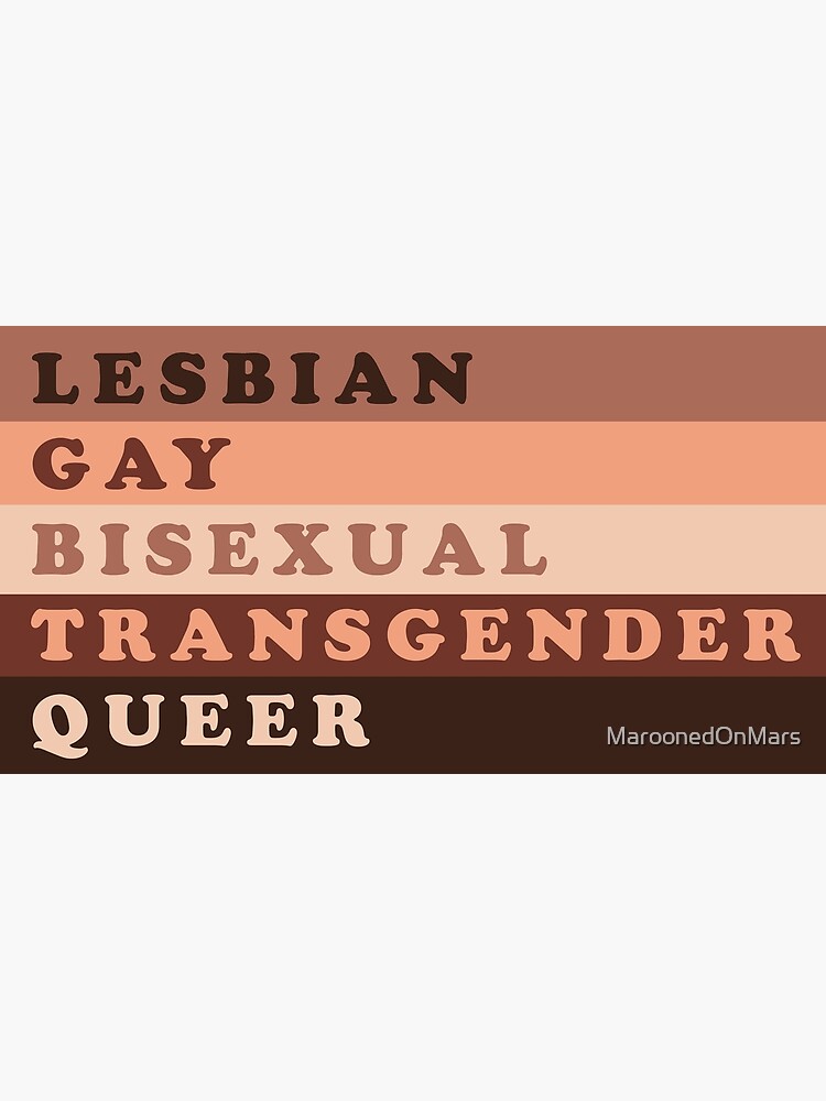 "LGBTQ diversity skin tone rainbow Pride flag" Poster by MaroonedOnMars ...