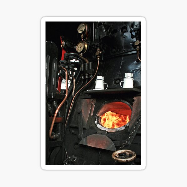 "tea on the firebox" Sticker by DavidRMurphy | Redbubble