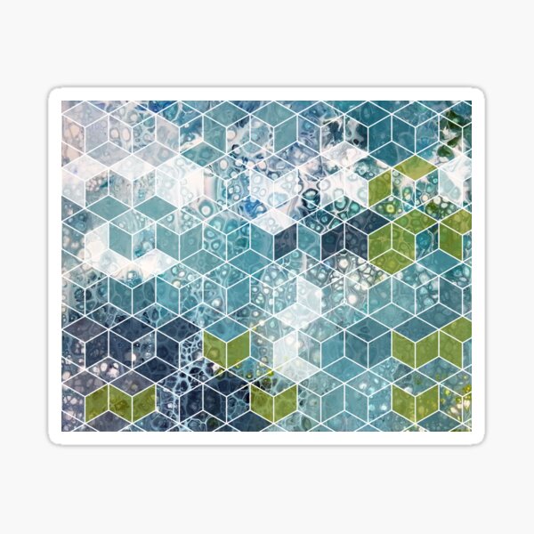 "Ocean Cubed" Sticker by susansegal57 | Redbubble