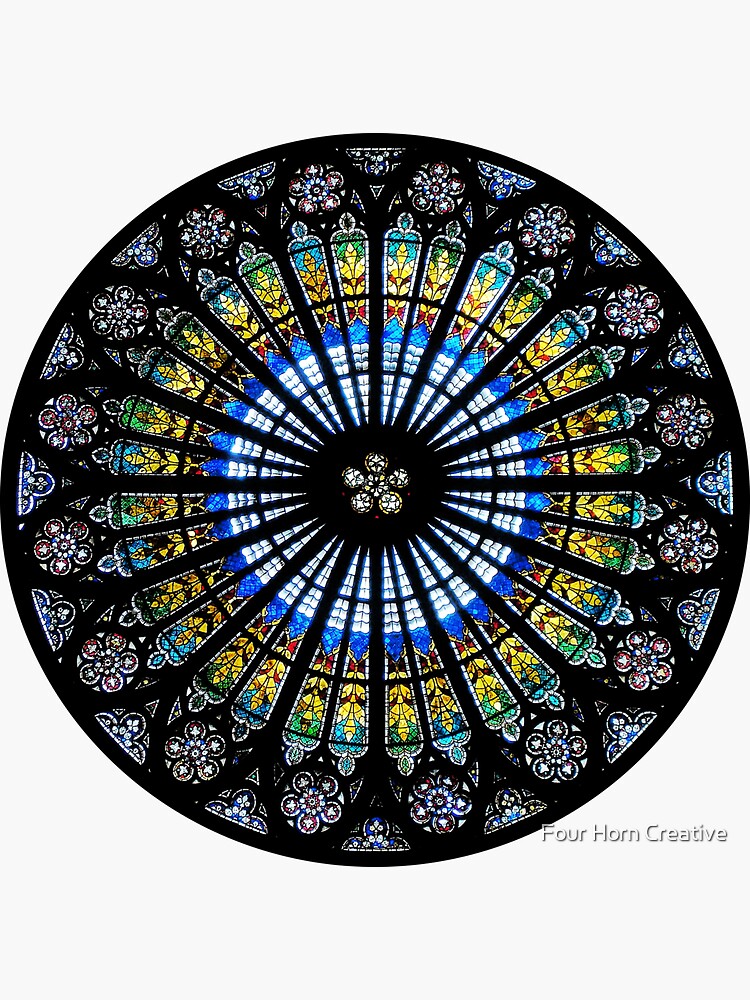 "Rose Window" Sticker for Sale by 4HornCreative | Redbubble