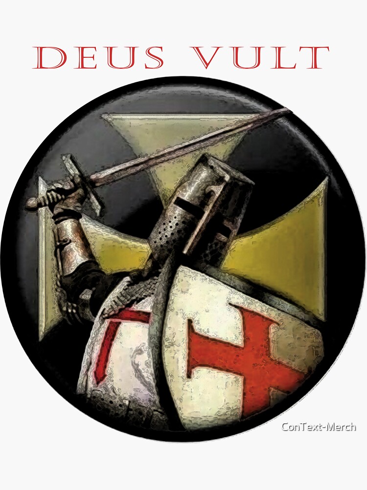 "Deus Vult, Crusader" Sticker by ConText-Merch | Redbubble