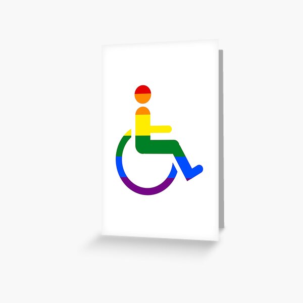 "Gay lesbian LGBT disabled wheelchair pride flag" Greeting Card by ...