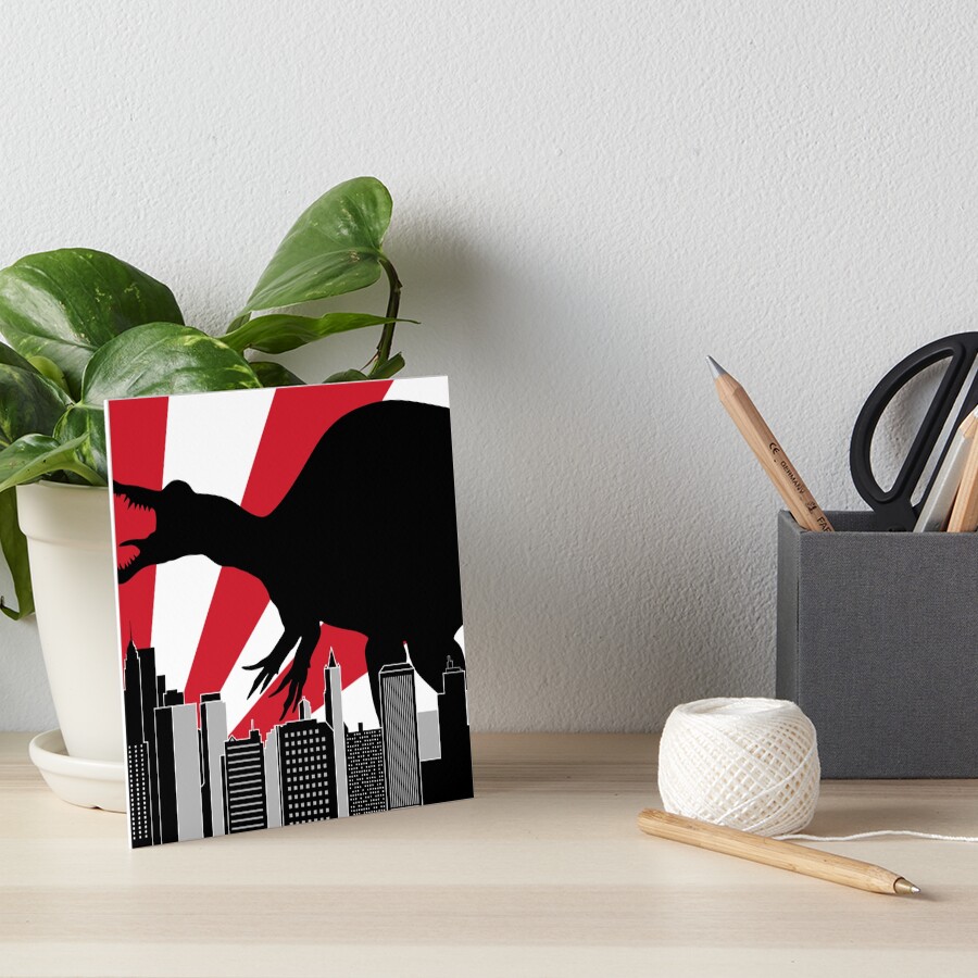 "Spinosaurus Godzilla in Tokyo Japan City" Art Board Print for Sale by ...
