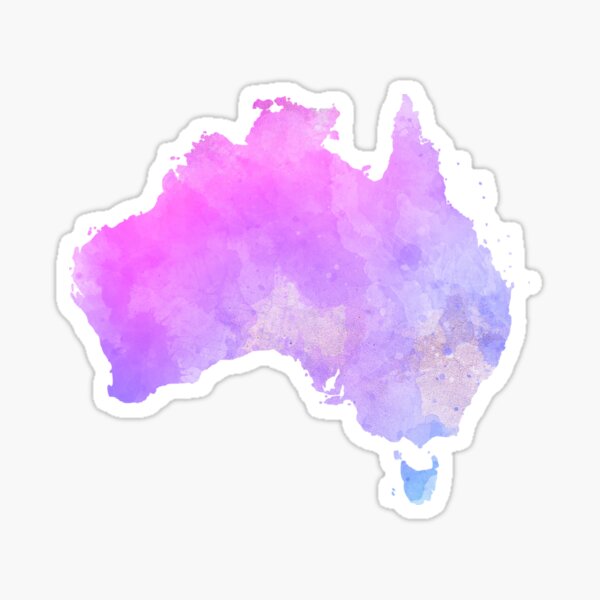 "Australia Map Purple Shades" Sticker for Sale by lukassfr | Redbubble