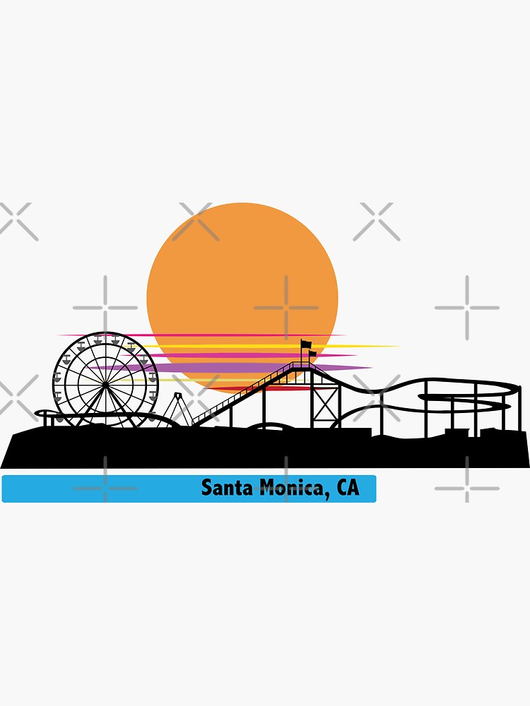 "Santa Monica" Sticker for Sale by CM-PD | Redbubble