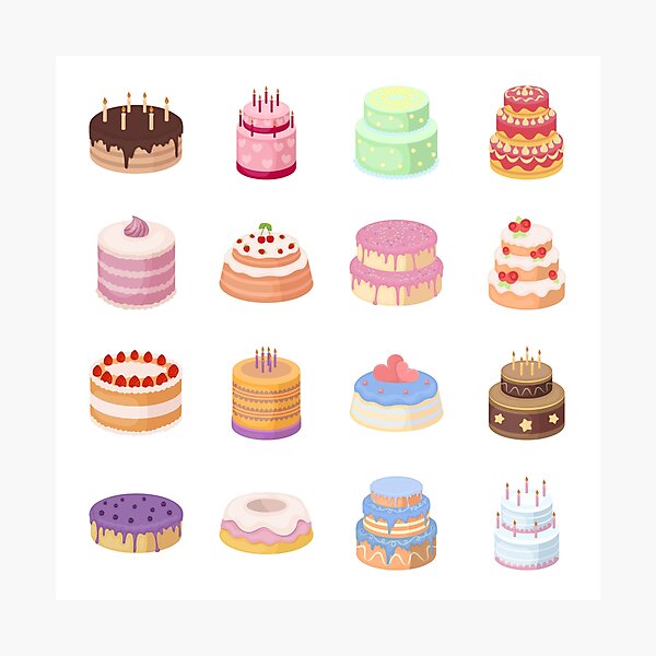 "Birthday Cakes" Photographic Print by newburyboutique | Redbubble