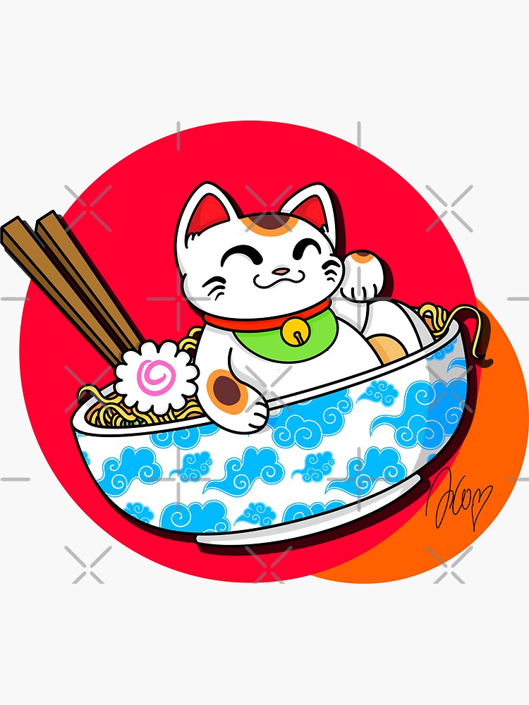 "Neko Cat" Sticker for Sale by Silvs88 | Redbubble