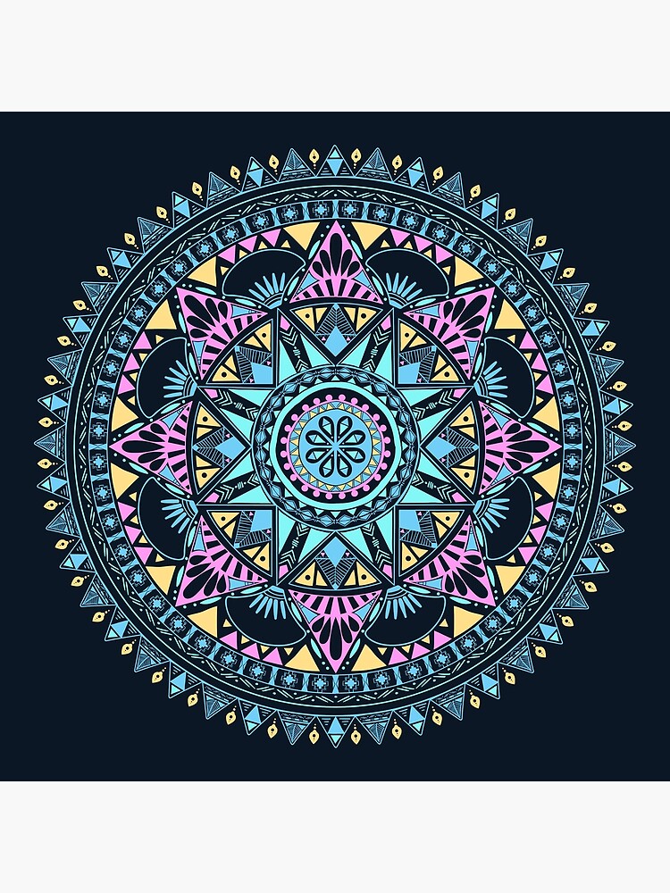 "Navy Blue Boho Pattern" Metal Print for Sale by newburyboutique ...