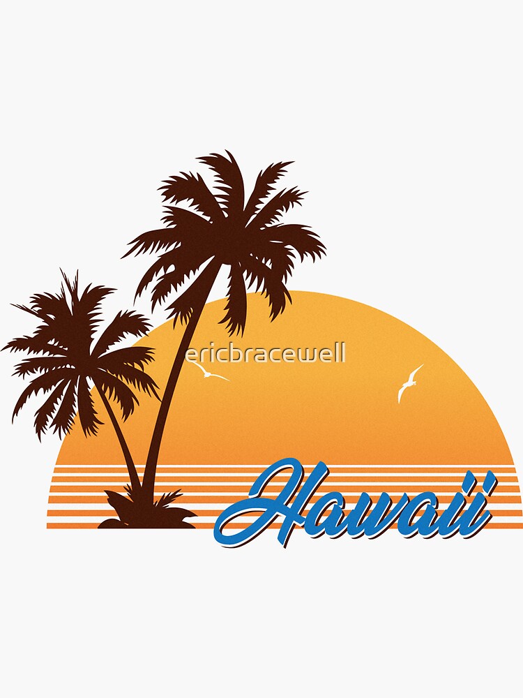 "Hawaii - Vintage Hawaiian Design" Sticker for Sale by ericbracewell ...