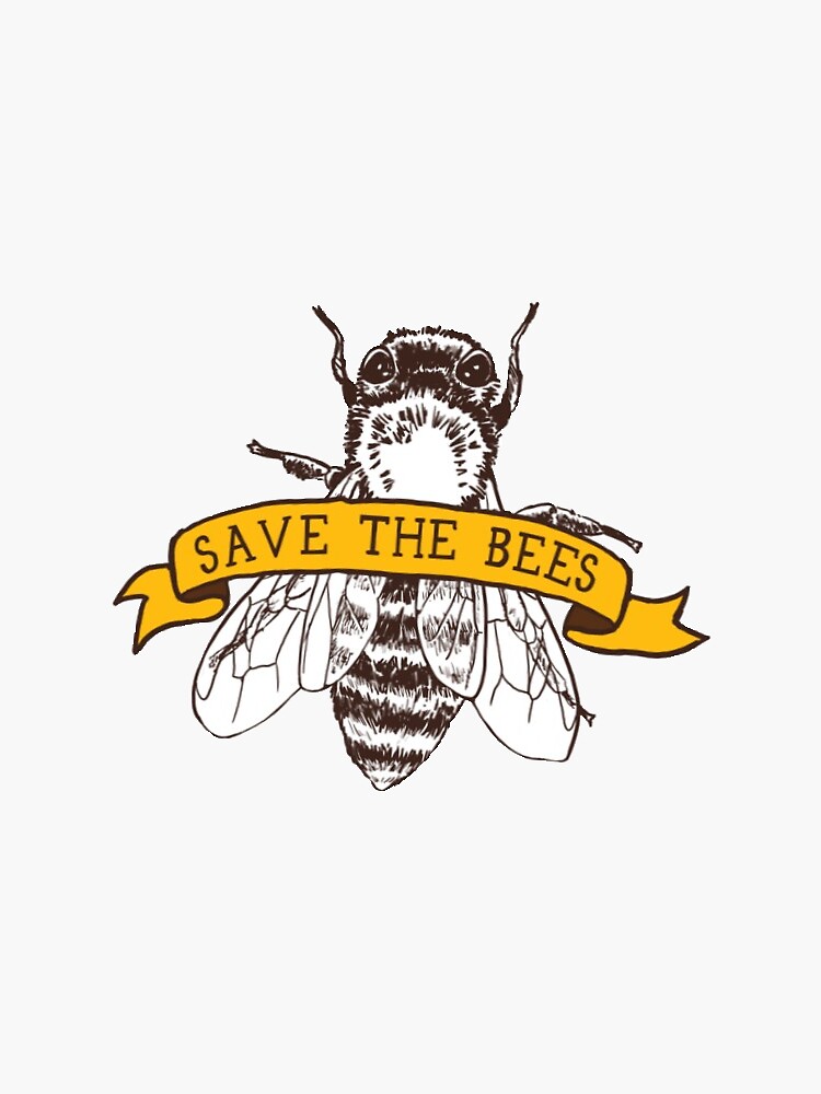 "save the bees" Sticker for Sale by sophiperez | Redbubble