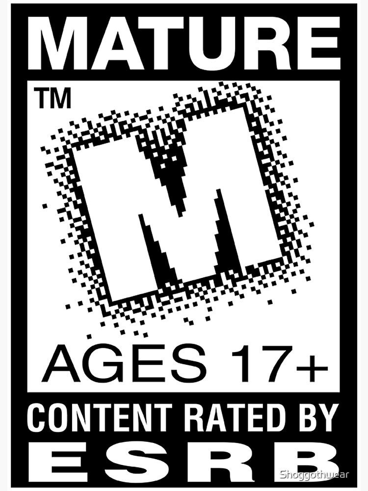 "Rated M For Mature" Sticker for Sale by Shoggothwear | Redbubble