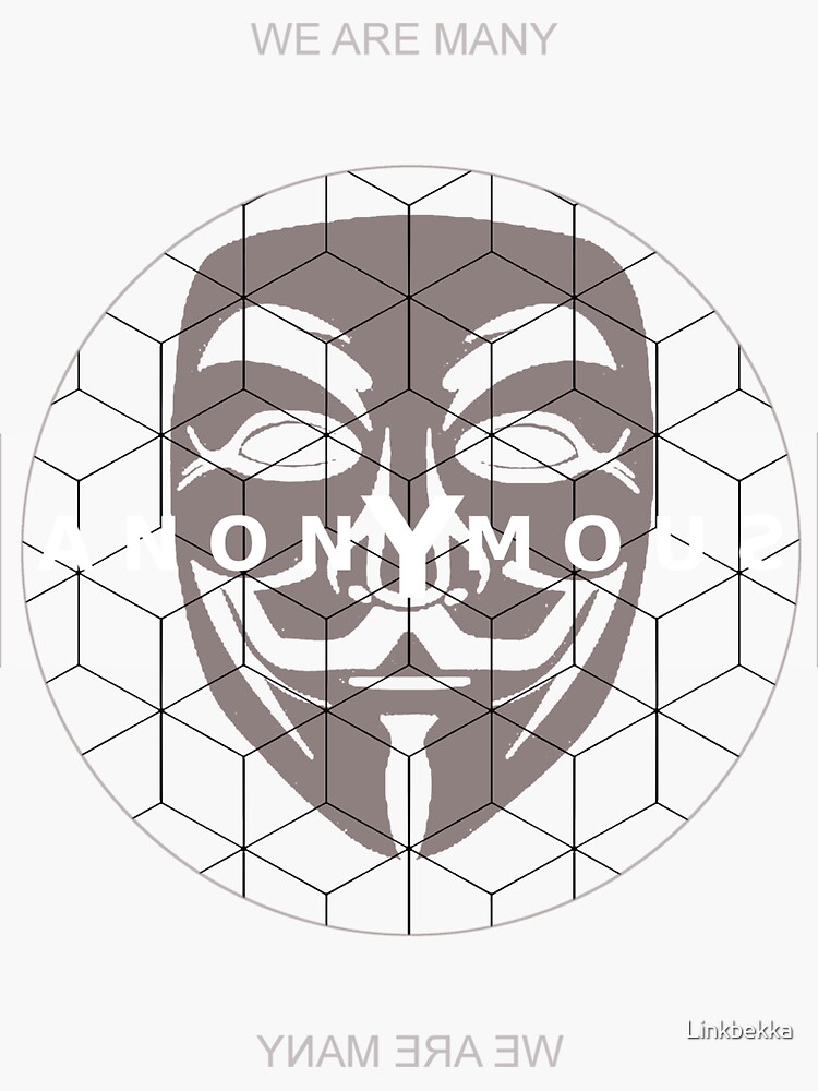 "Anonymous Slogan White Mask" Sticker for Sale by Linkbekka | Redbubble