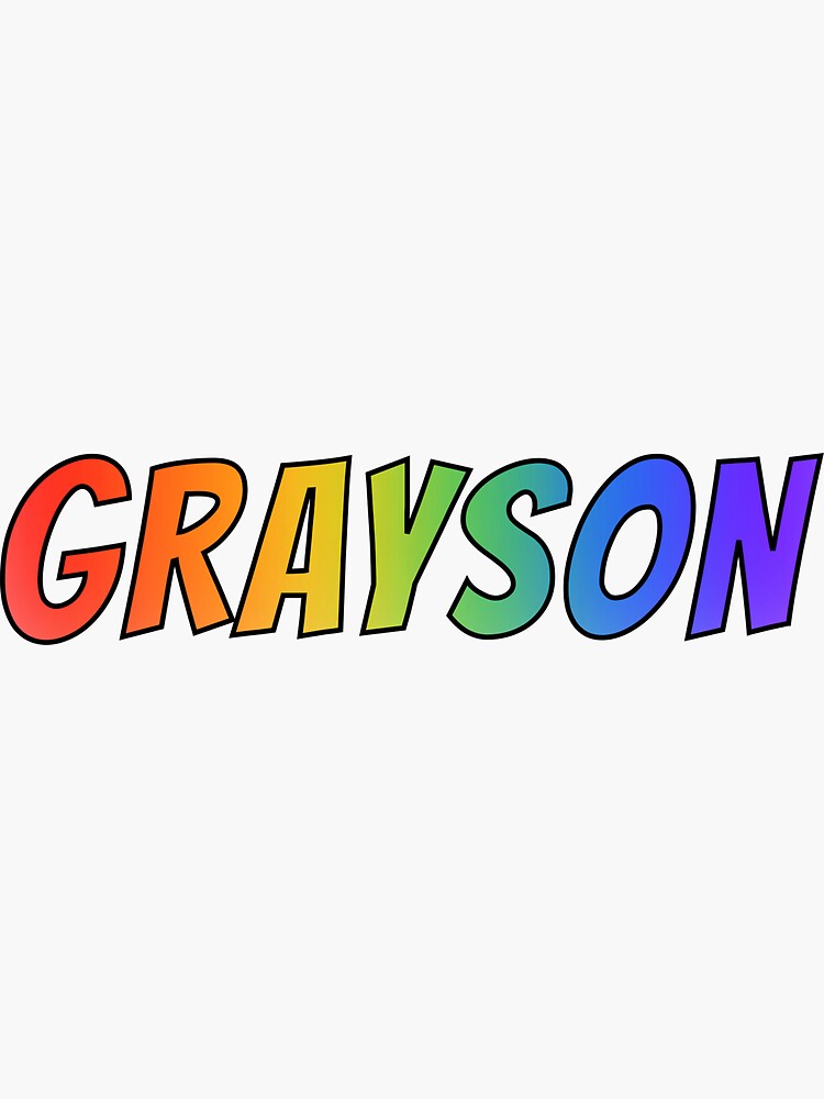 ""GRAYSON" First Name Rainbow Gradient Pattern" Sticker for Sale by ...