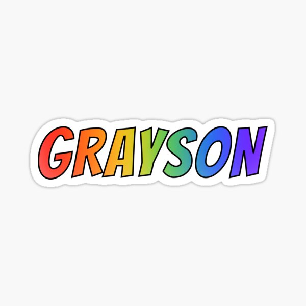 ""GRAYSON" First Name Rainbow Gradient Pattern" Sticker for Sale by ...