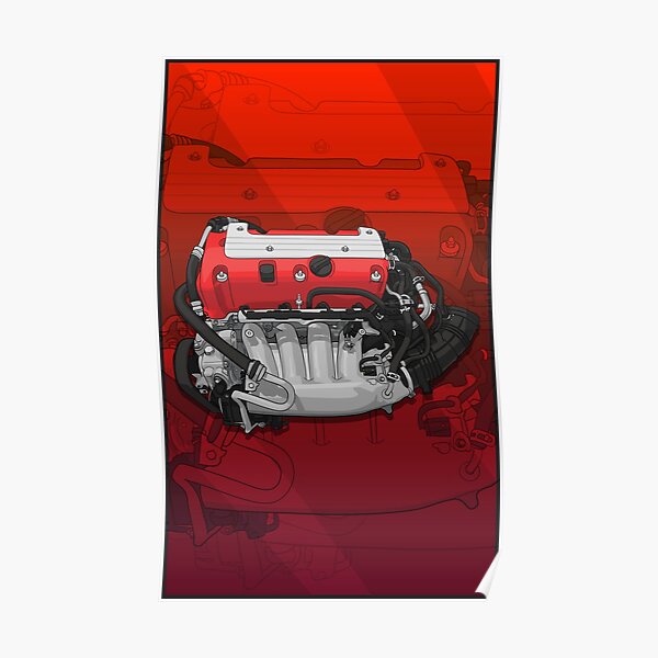 "K20 engine with background" Poster for Sale by ArtyMotive | Redbubble
