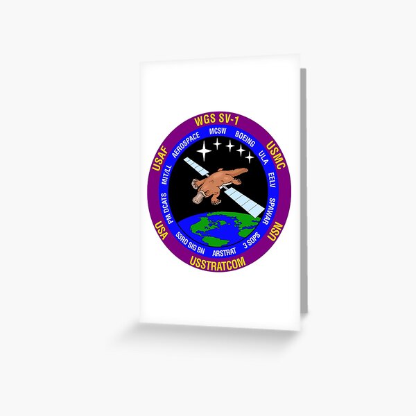 "Wideband Global SATCOM system WGS-1 Logo" Greeting Card by Quatrosales ...