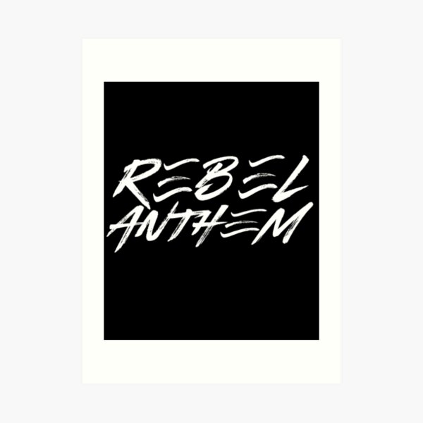 "Rebel Anthem's White Script Logo" Art Print by therebelanthem | Redbubble