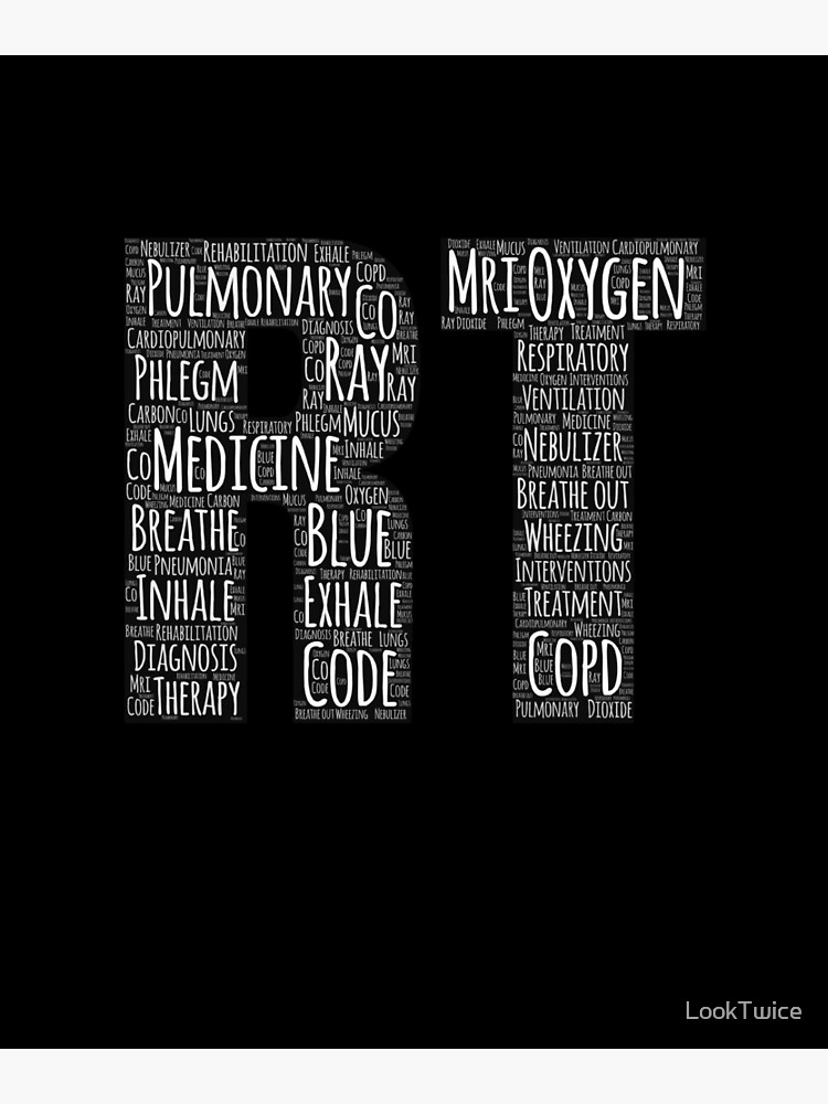 "RT Word Cloud Art Respiratory Therapist RCP RRT LRT T-Shirt ...