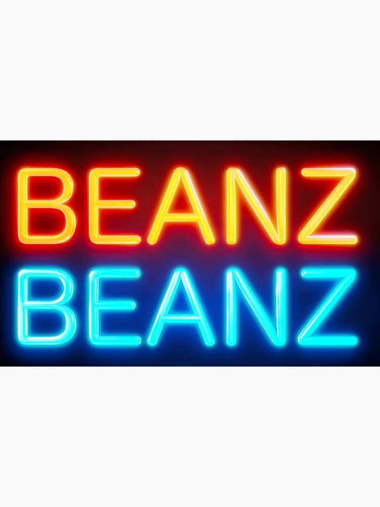 "BEANZ sign !! " Sticker for Sale by ssavannahz | Redbubble