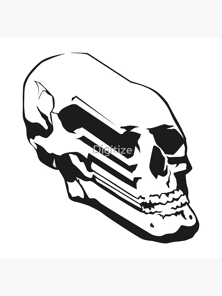 "Distorted Skull" Poster for Sale by Digitize | Redbubble