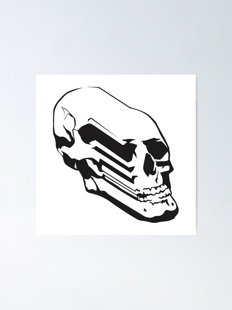 "Distorted Skull" Poster for Sale by Digitize | Redbubble