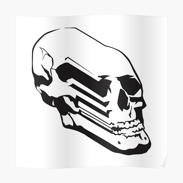 "Distorted Skull" Poster for Sale by Digitize | Redbubble
