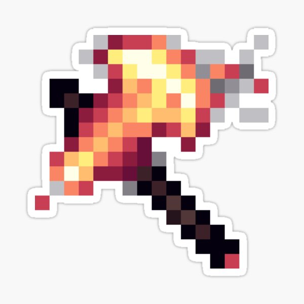 "Pixel Burning Axe" Sticker for Sale by BenHenry | Redbubble
