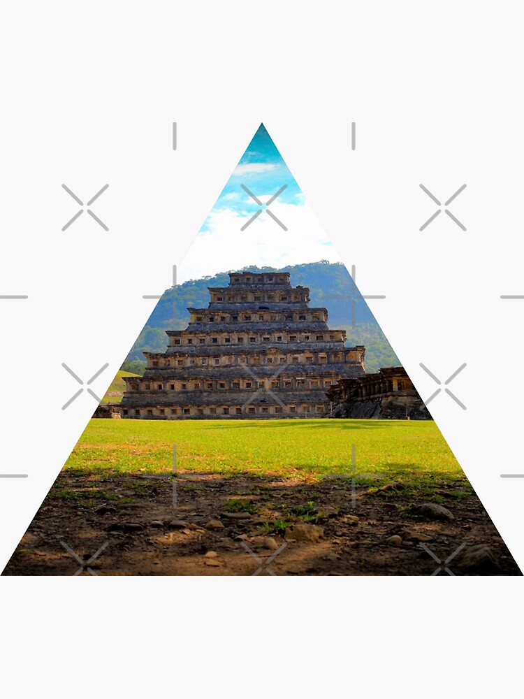 "Double exposure Mayan temple triangle" Sticker for Sale by phys ...