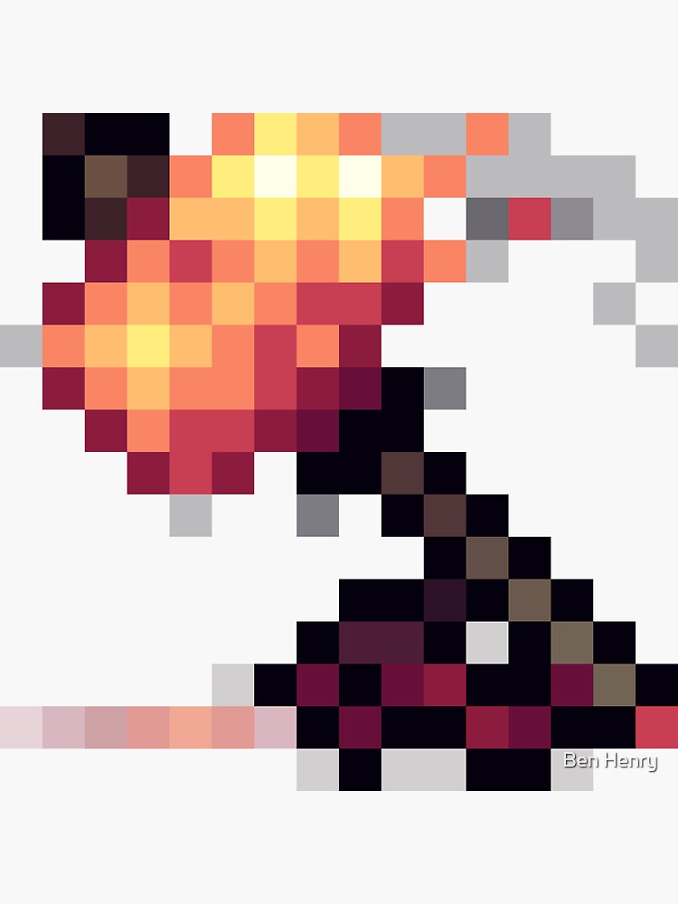 "Pixel Burning Mace" Sticker for Sale by BenHenry | Redbubble