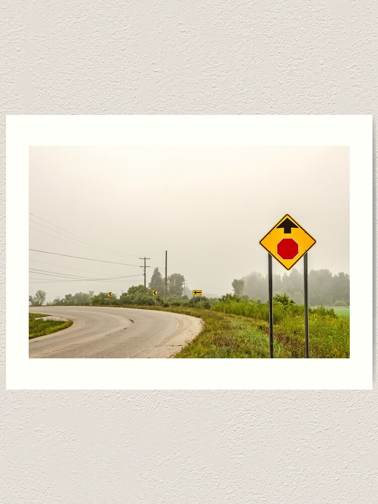 "Icons for Arrows and a Stop Sign Ahead" Art Print by mtsue | Redbubble