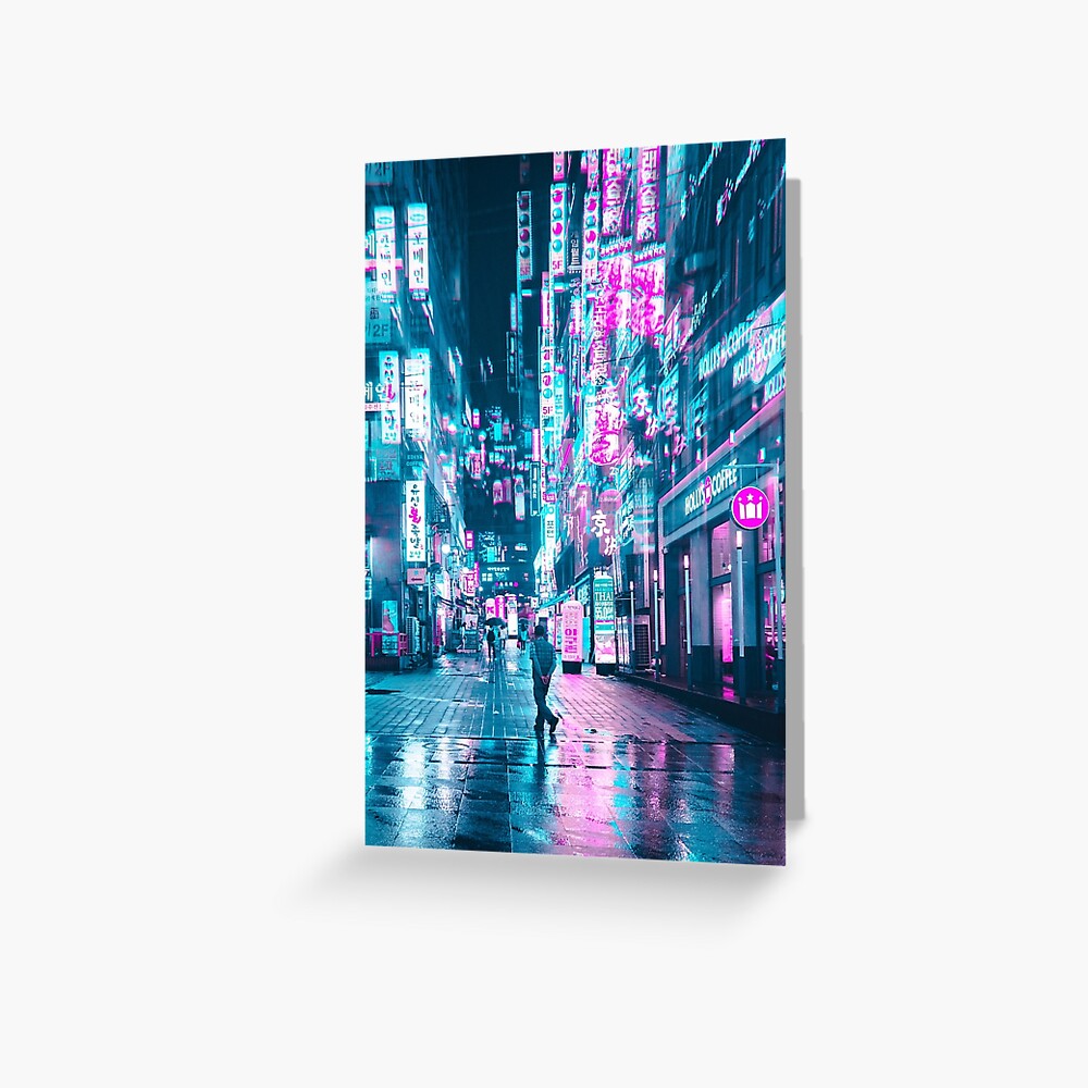 "Future Rain in Neon Cyberpunk City " Poster for Sale by Phrames ...