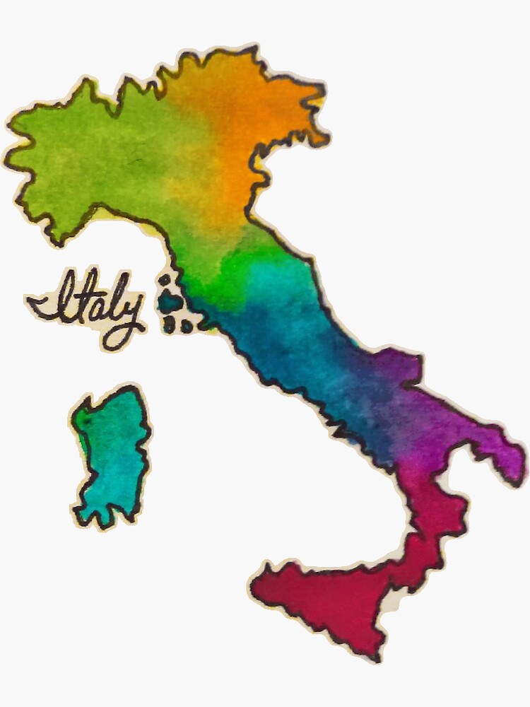 "Italy Map" Sticker for Sale by Brenander | Redbubble
