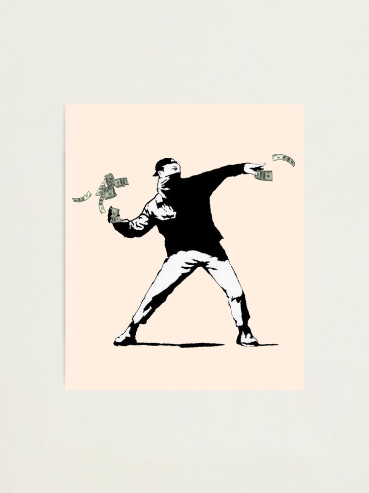"Banksy Money Thrower Graffiti" Photographic Print for Sale by ...