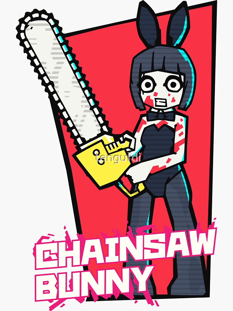 "Chainsaw Bunny [Sticker]" Sticker by tengufdi | Redbubble
