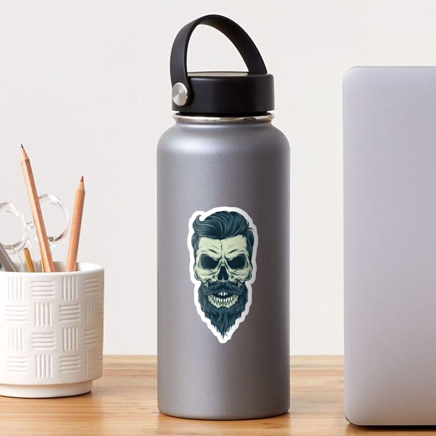 "Bearded Skull" Sticker by Yorkx | Redbubble