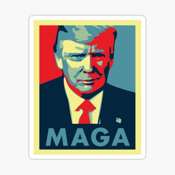 "Donald Trump MAGA" Sticker by playghost | Redbubble