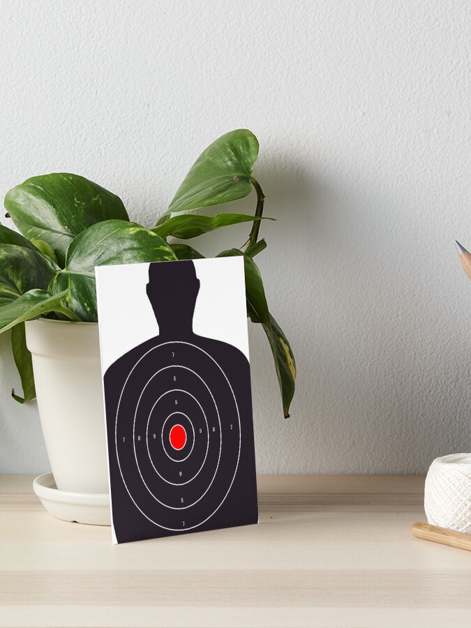 "Gun head man outline print range shooting target" Art Board Print for ...
