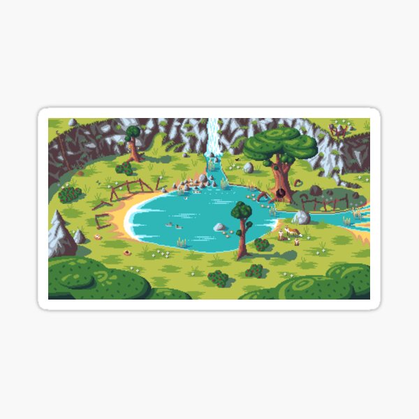 "Pond Pixel Art " Sticker by jicklusdarkling | Redbubble