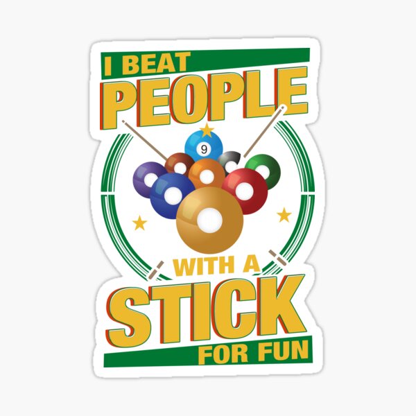 "Billiards Pool Player Gift Table Balls 8Ball Snooker Cue" Sticker for ...