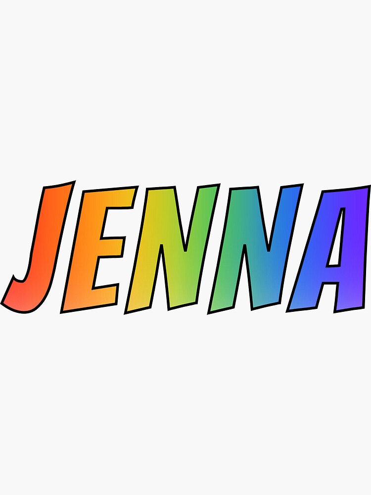 ""JENNA" First Name Rainbow Gradient Pattern" Sticker by aponx | Redbubble