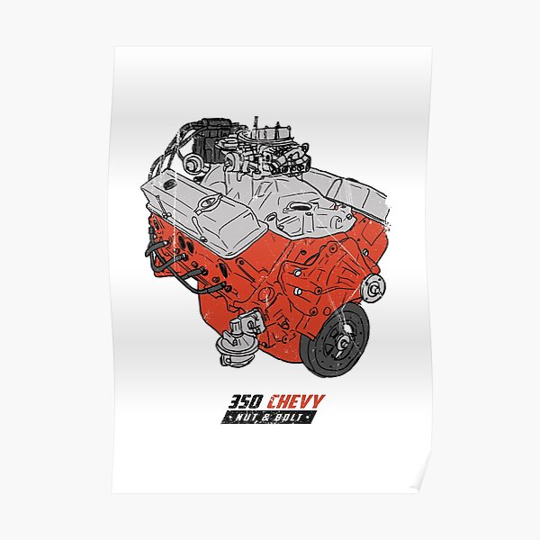 "350 V8 GM Muscle Car Engine" Poster by nutandbolt | Redbubble