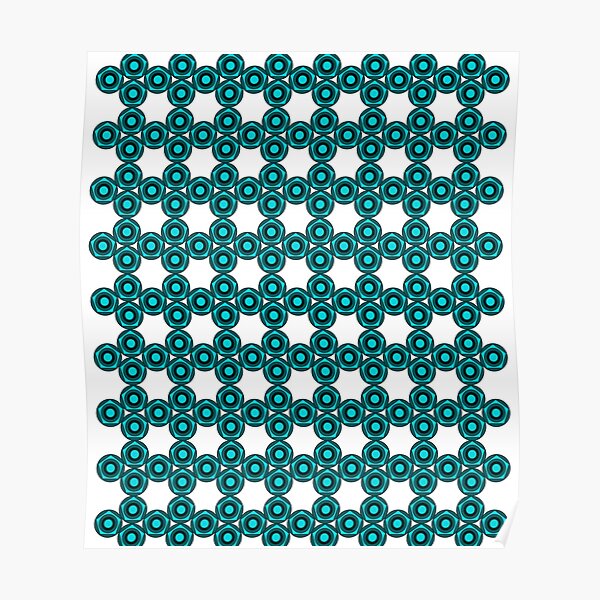 "light blue texture circol with pentagon" Poster for Sale by CREATINERY ...