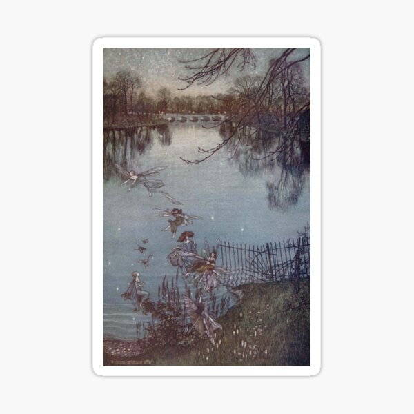 "Fairy Folk on a lake - Arthur Rackham" Sticker for Sale by Vintage ...