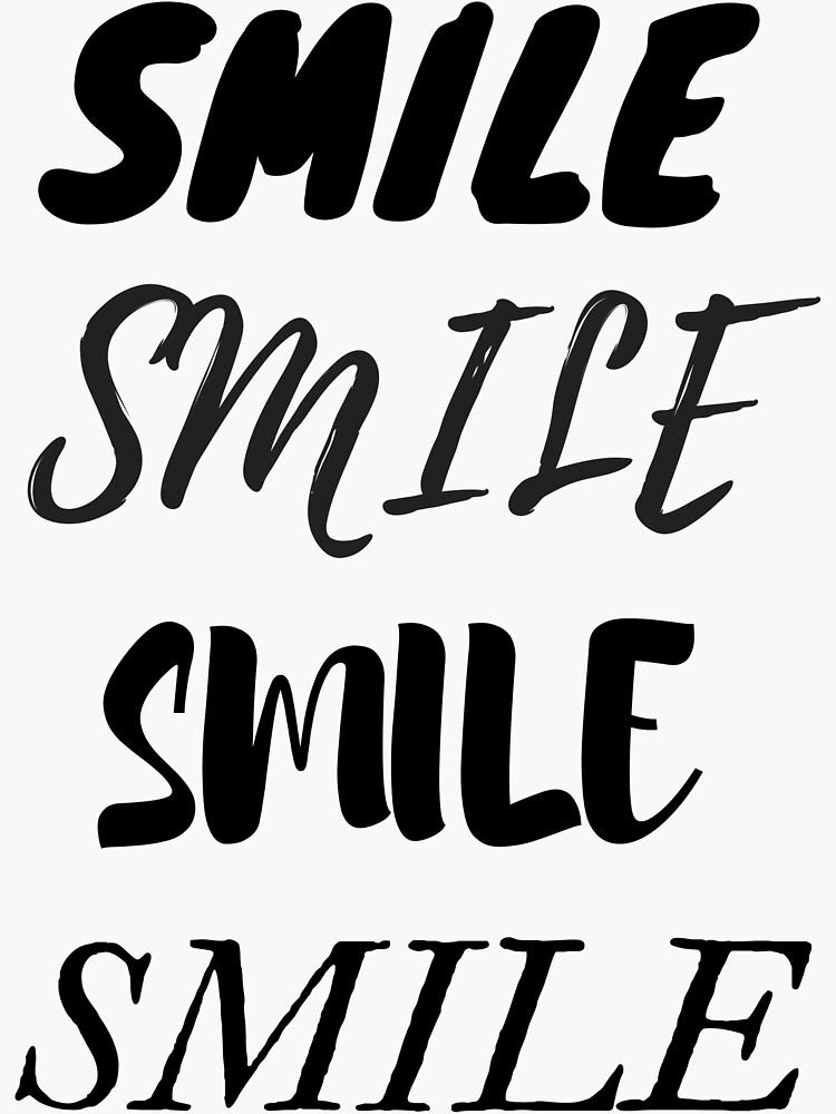Pegatina «Smile Smile Poster and Collectibles, Script Handwritten Print ...