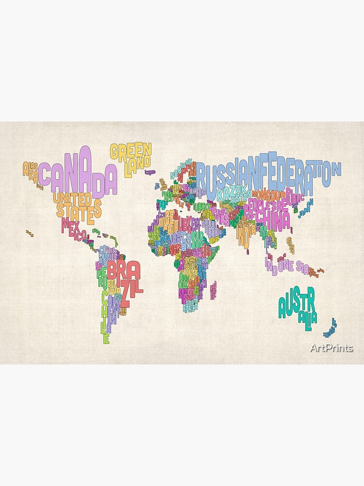 Text Map of the World Map Premium Matte Vertical Poster sold by Chris O ...