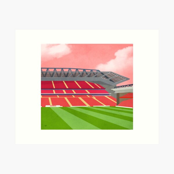 stadium Watercolour Illustration Drawing soccer, Liverpool FC Anfield ...